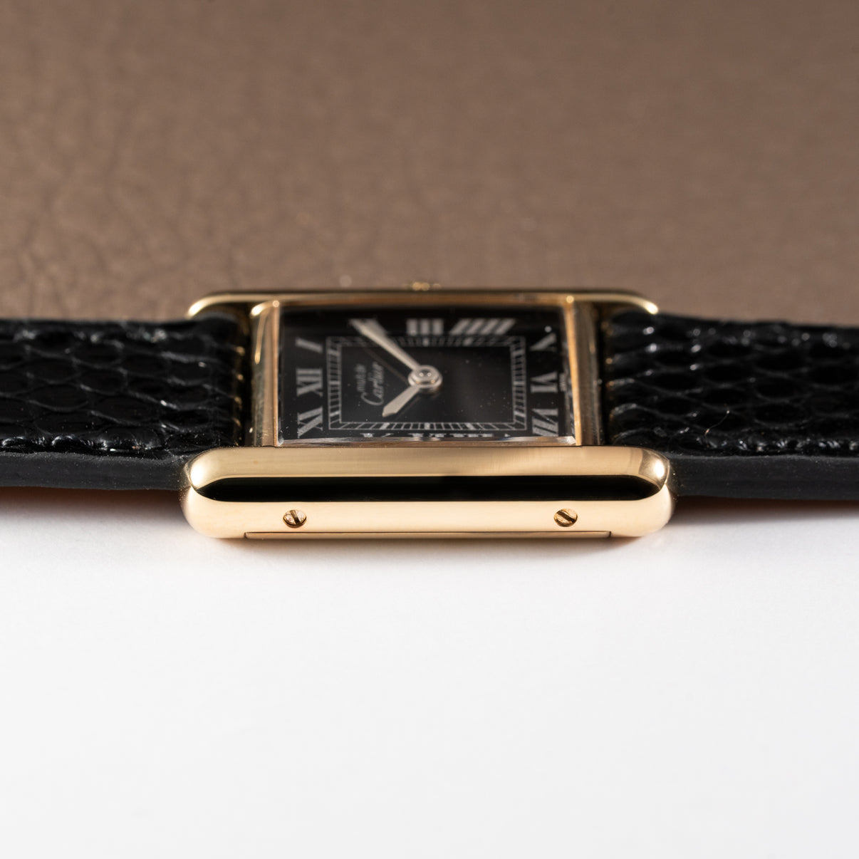 Cartier Tank Vermeil Black Roman Dial PM 1980s – Le Petit Suisse