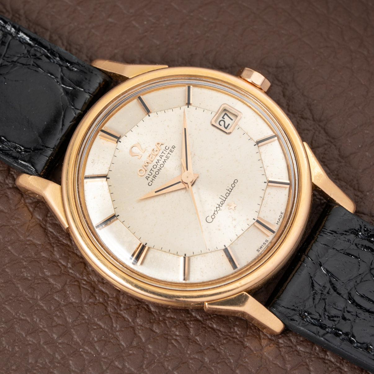 Omega Constellation Pie Pan Dog Leg French Case 18K Rosé Gold from 196 ...