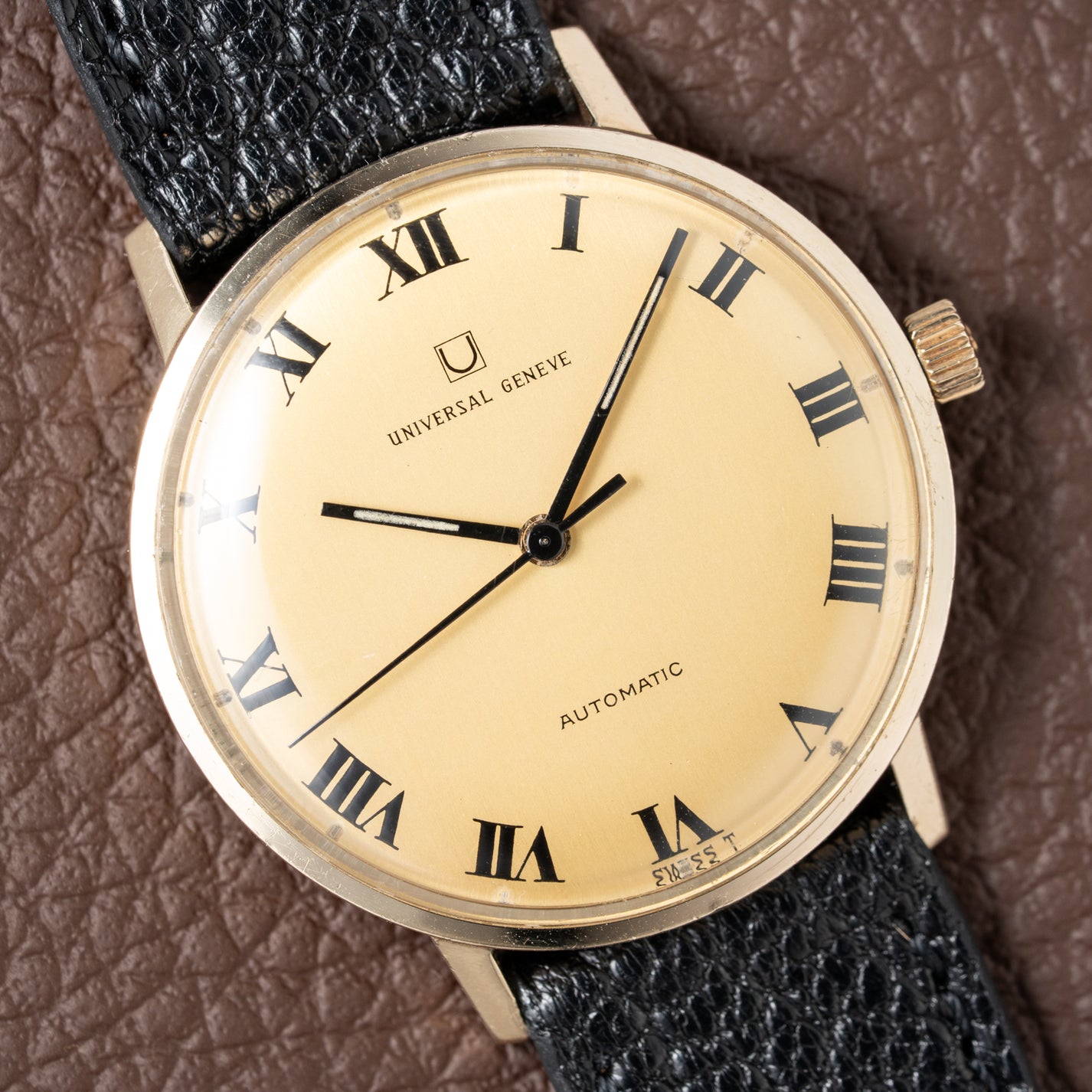 Universal Genève Automatic ‘Super Microrotor’ Roman Dial 10K Gold Fill ...