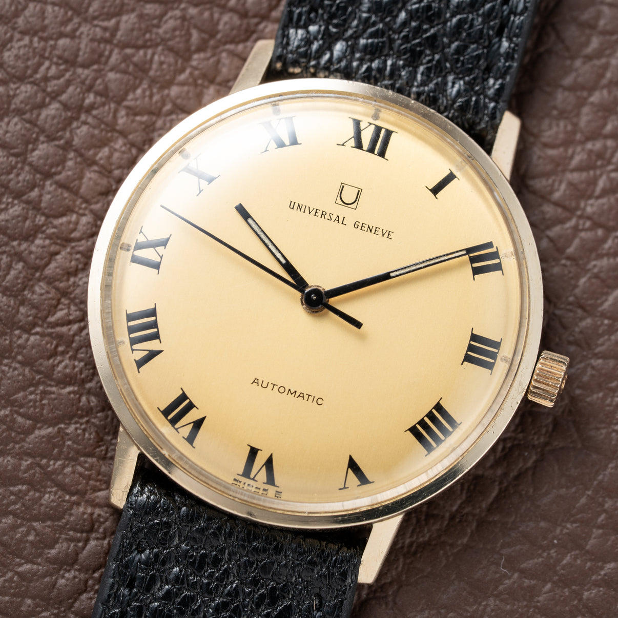Universal Genève Automatic ‘Super Microrotor’ Roman Dial 10K Gold Fill ...